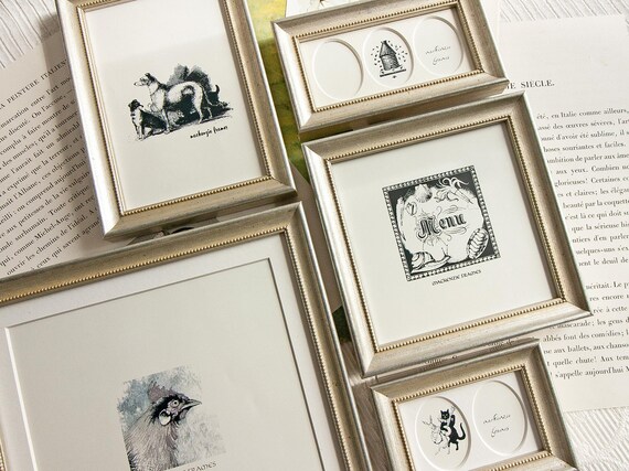 Framing 5x5 inch Hinged Double Narrow Silver with inner-bead Photo ...