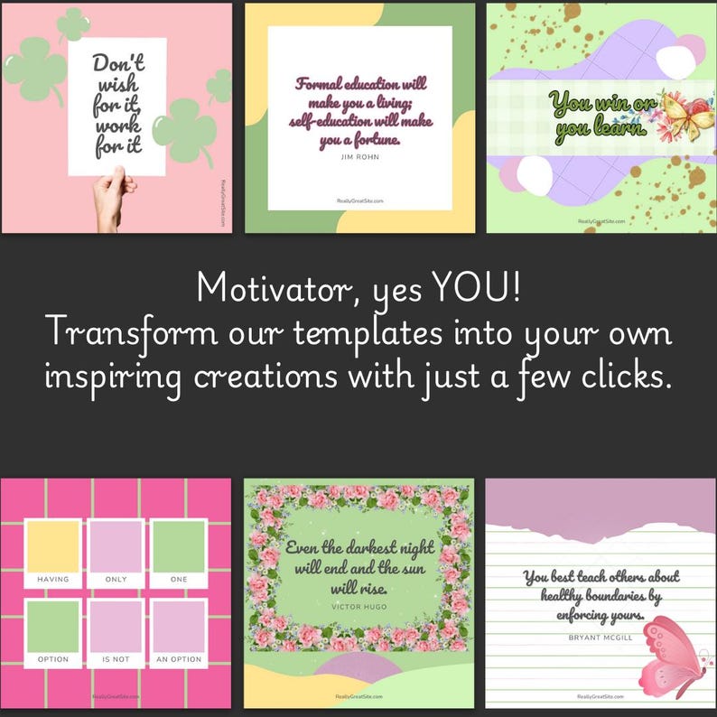 Motivational Masterpieces: 100 Editable Quote Designs Inspiring ...