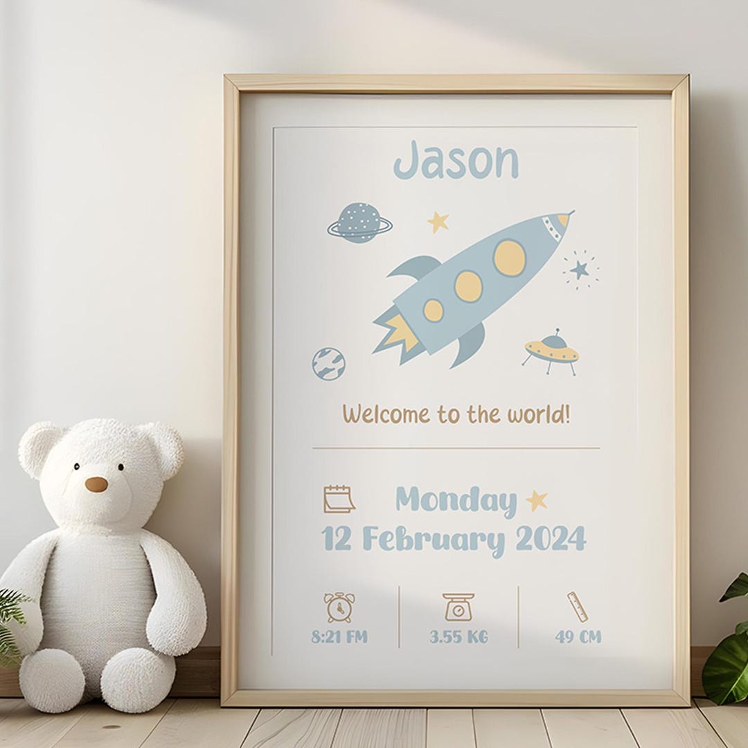 Personalized Baby Birth Print | Birth Details | Newborn Gift ...