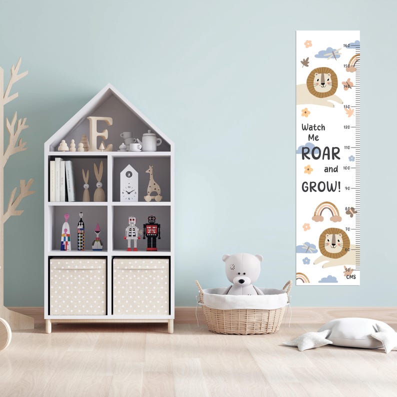 Personalized Kids Growth Chart, Height Chart Wall Decals, Baby Shower ...
