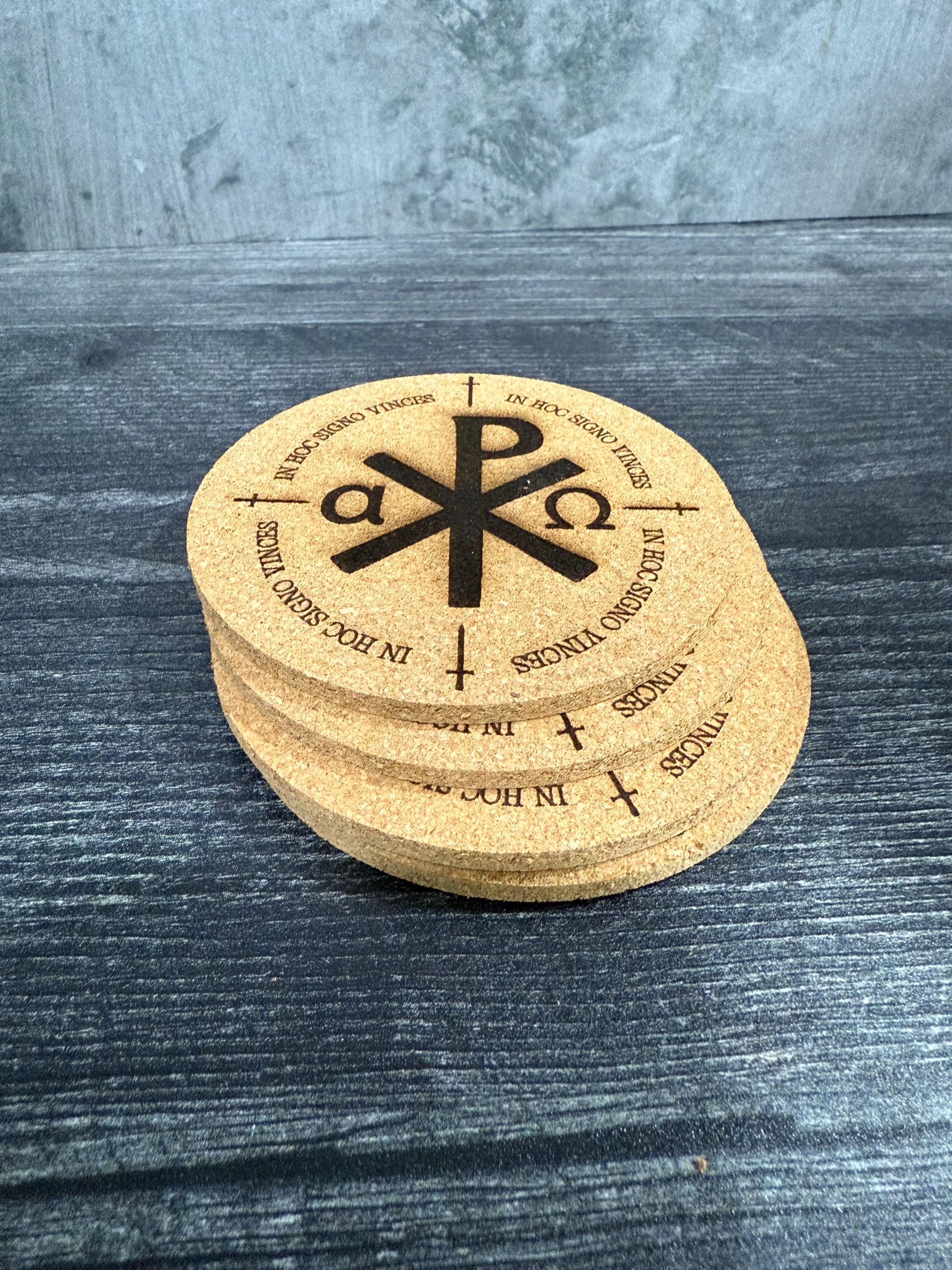 Greek Orthodox Chi Rho Cork Coasters | Orthodox Christian - Etsy