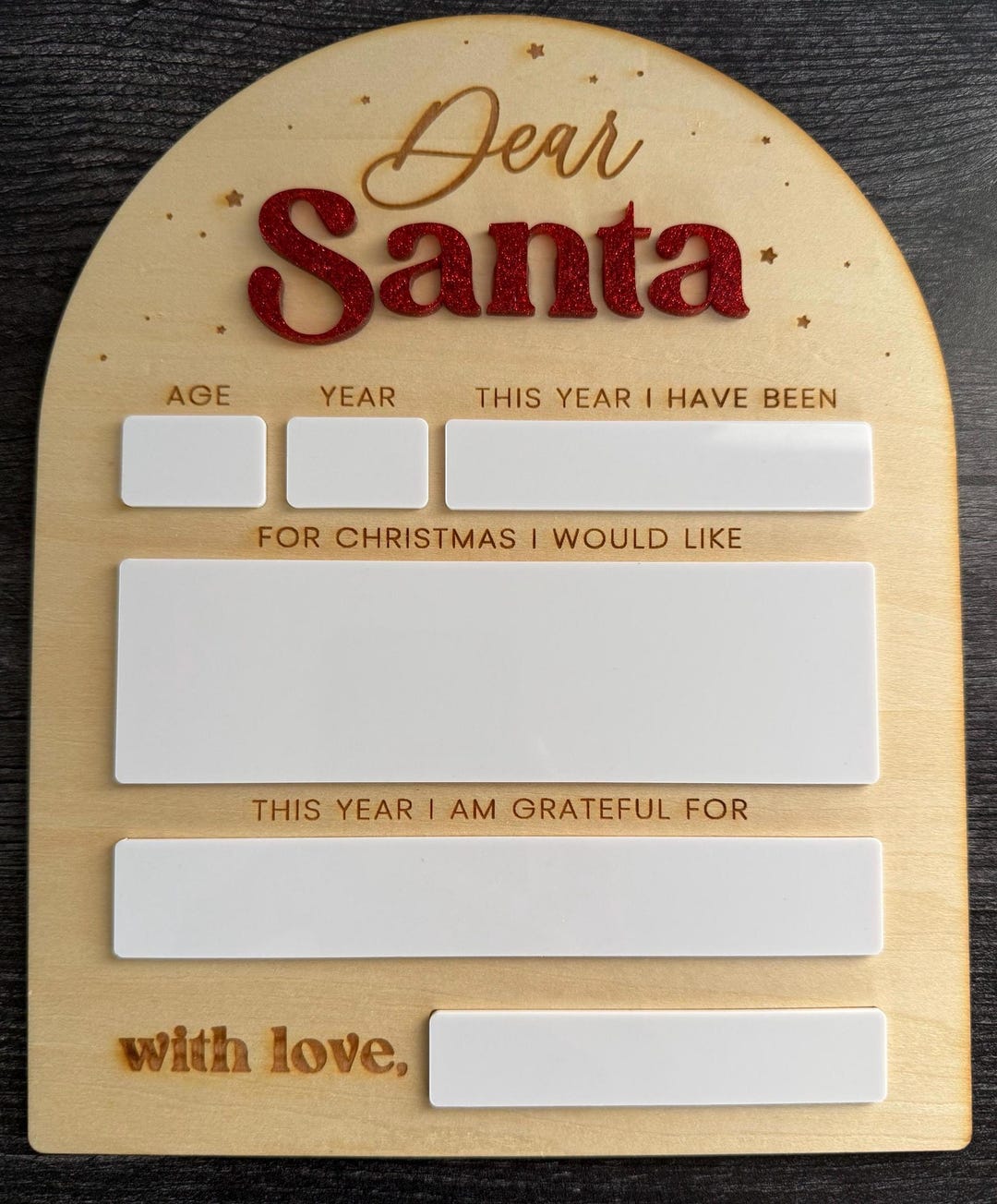Dear Santa Wish List Dry Erase Board - Etsy