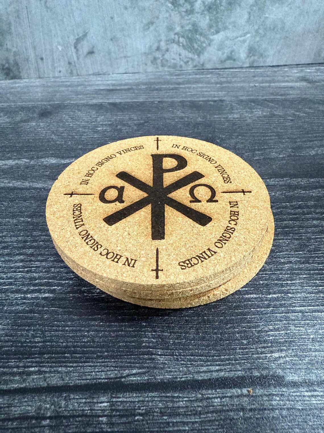 Greek Orthodox Chi Rho Cork Coasters | Orthodox Christian - Etsy