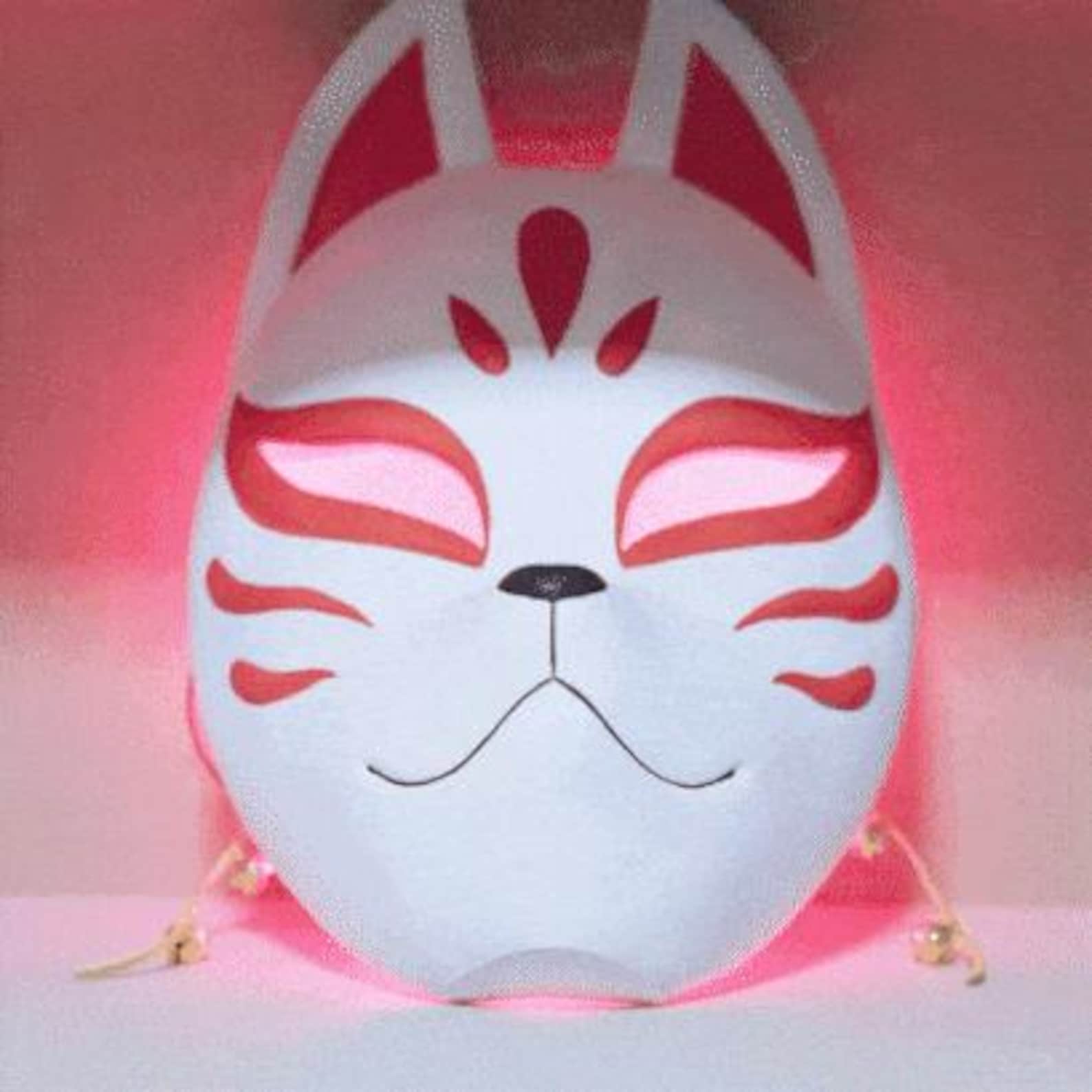 Kitsune Mask 3D Printed Japanese Fox Spirit Mask, Eco-friendly Cosplay ...