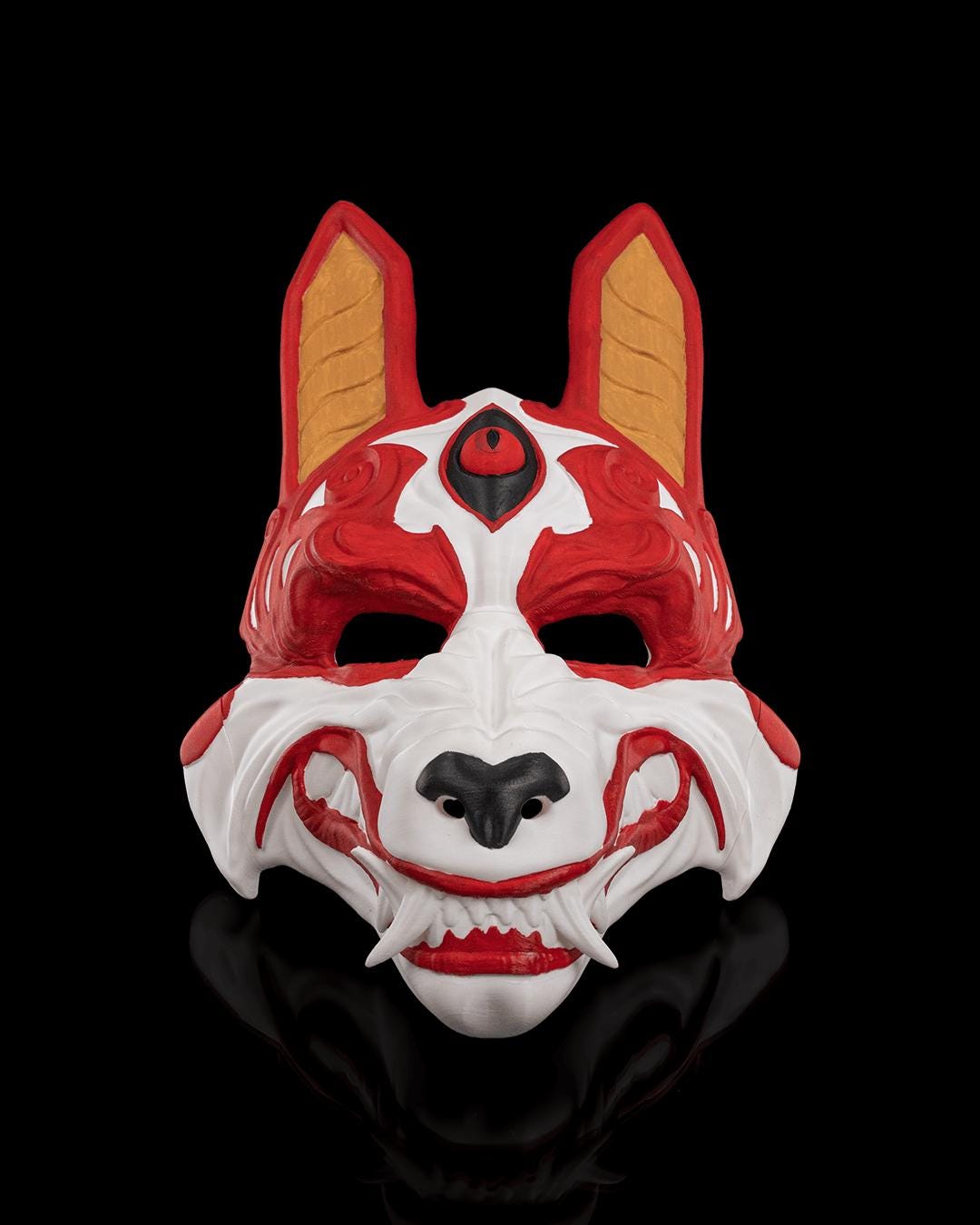 Okami Mask – 3D Printed Japanese Wolf Spirit Mask, Eco-friendly Cosplay ...