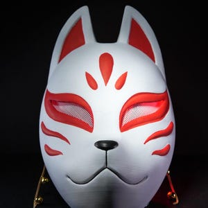 Kitsune Mask – 3D Printed Japanese Fox Spirit Mask, Eco-friendly ...