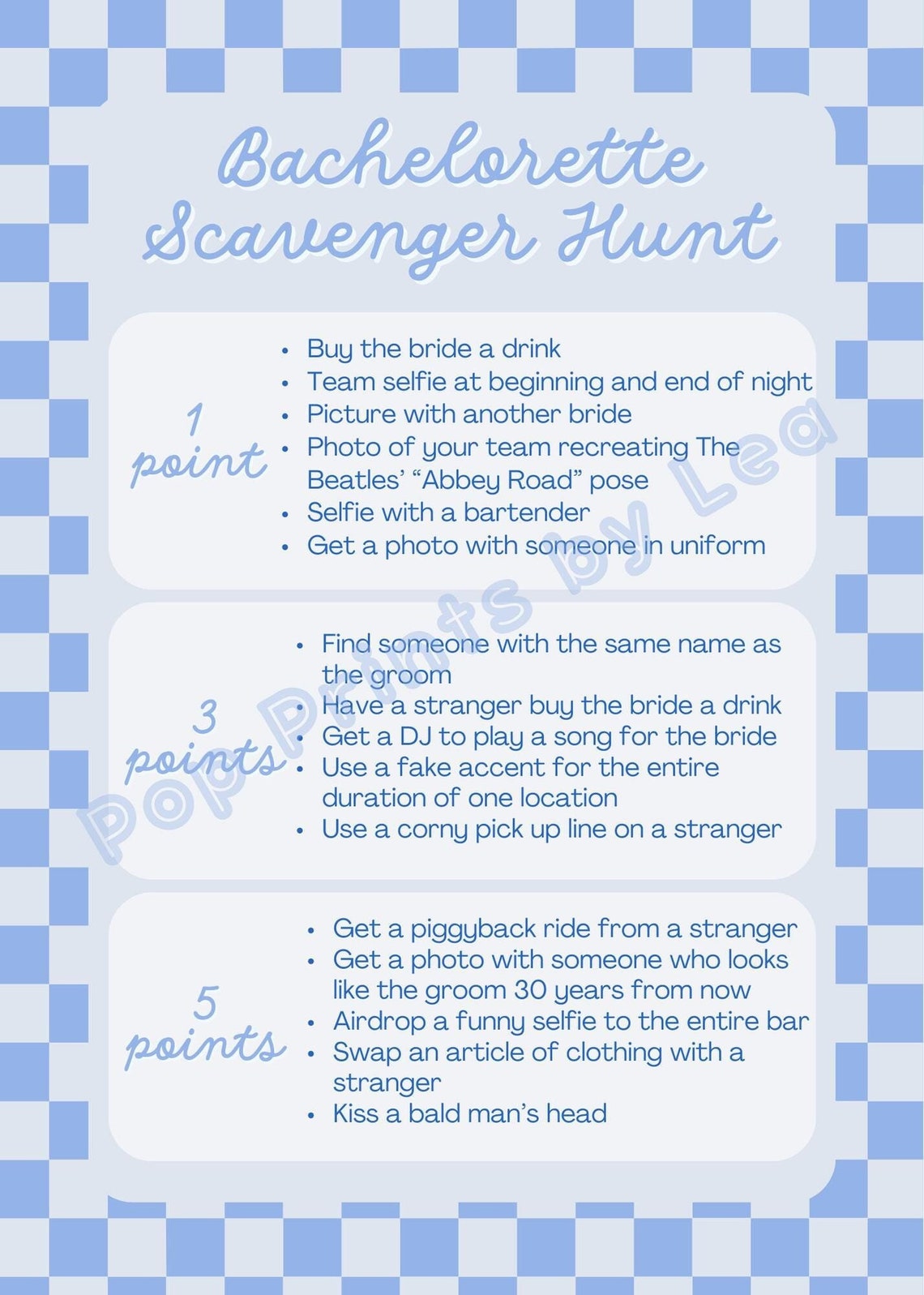 Bachelorette Party Scavenger Hunt Game Digital Download for Bach Party ...