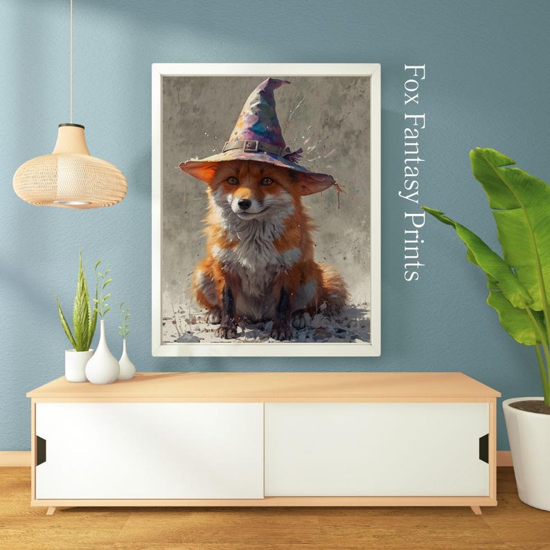 Enchanted Fox in the Witch's Hat halloweenfox Art Print Art Decor ...