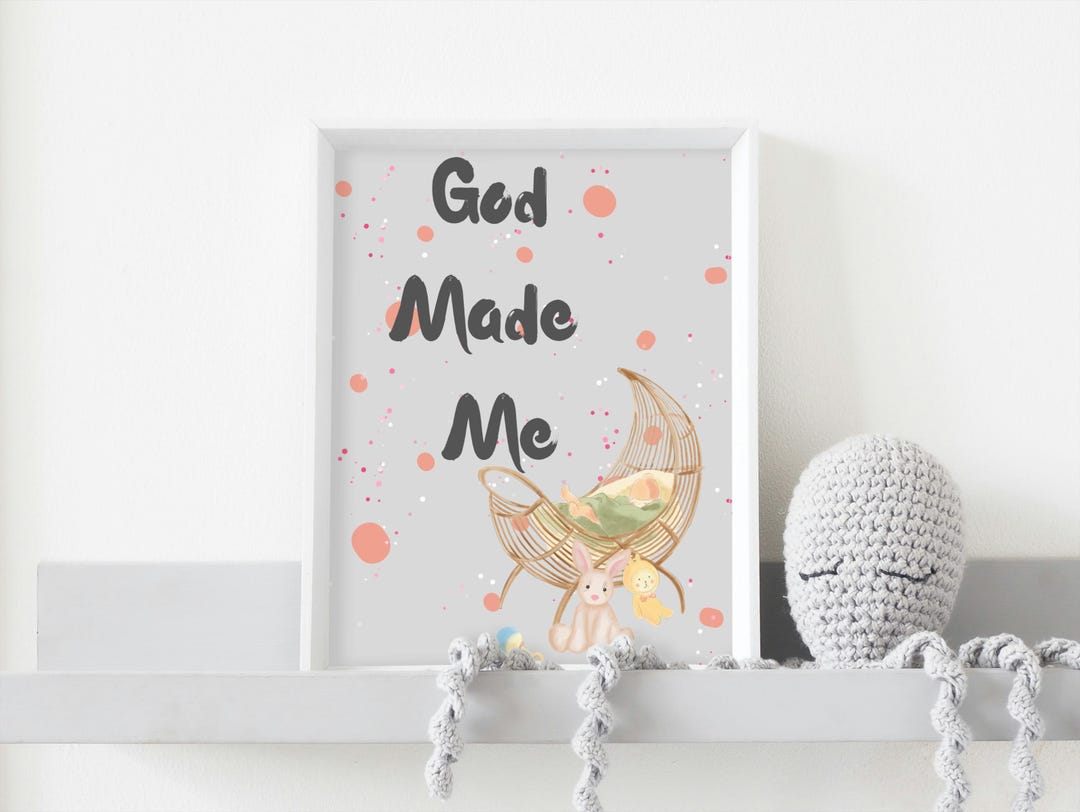 God Made Me, Scripture Print, Kids Room - Etsy