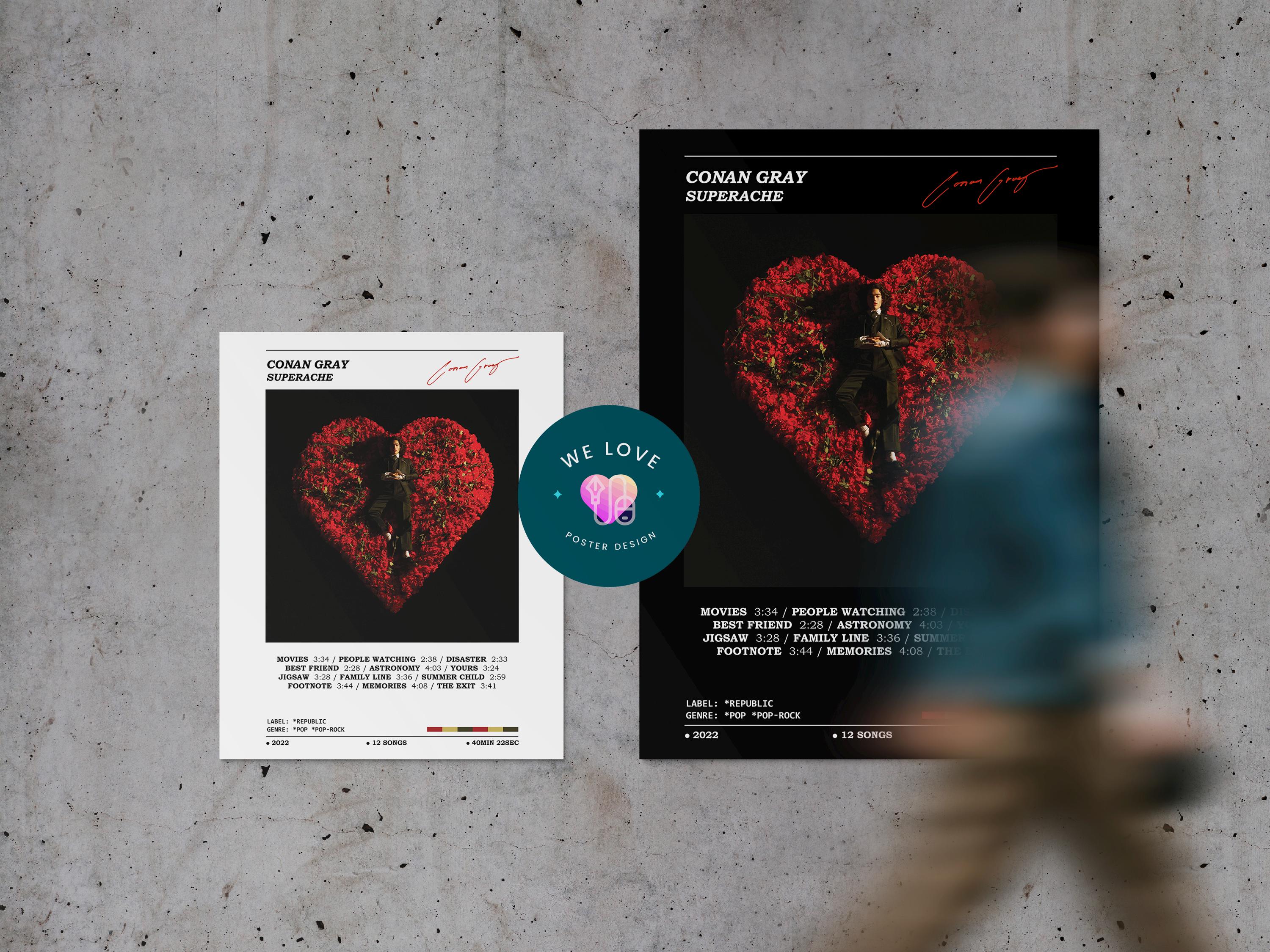 Conan Gray - Superache Album Poster / Conan Gray Poster / Album Cover ...