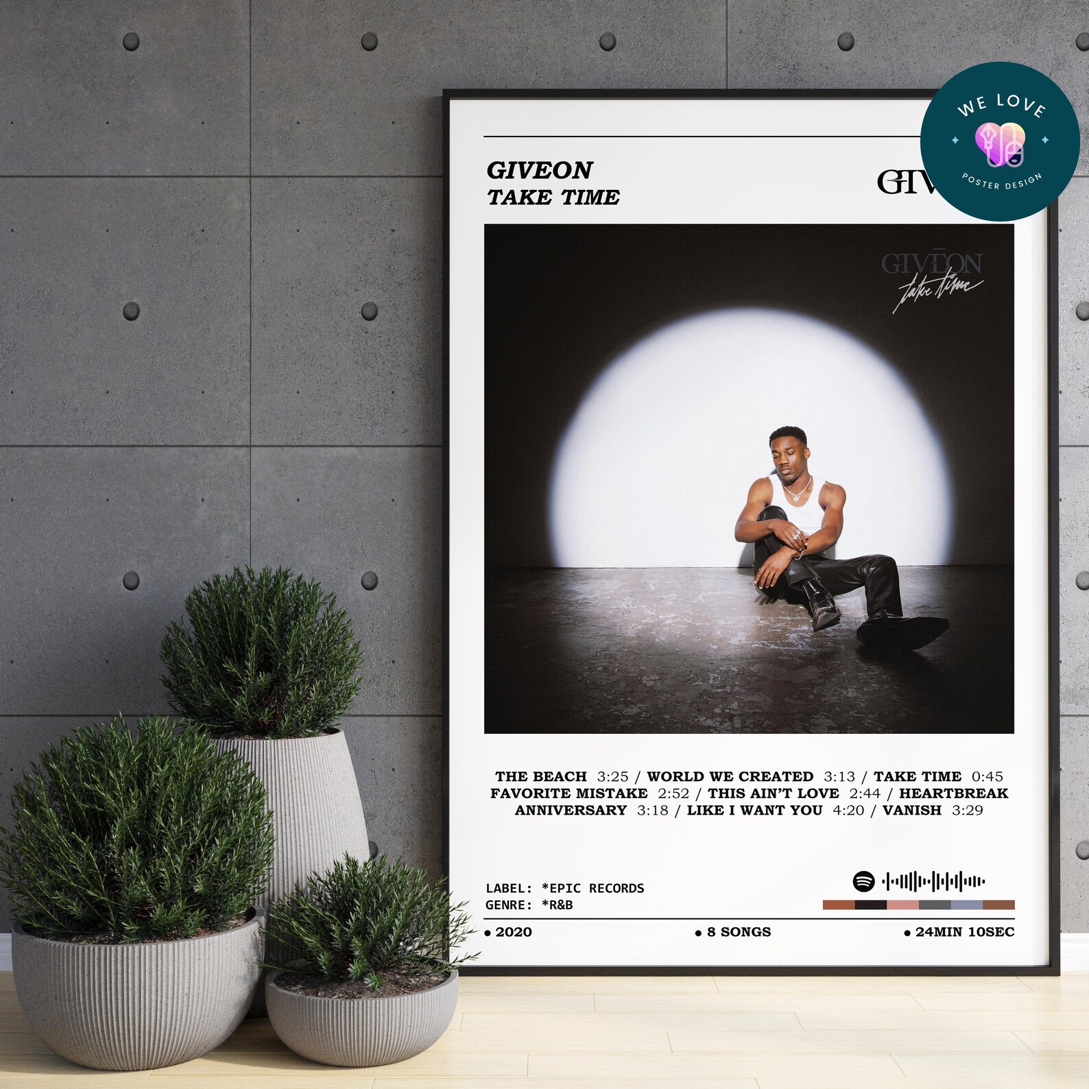 Giveon - Take Time Album Poster / Giveon Poster / Album Cover Poster ...