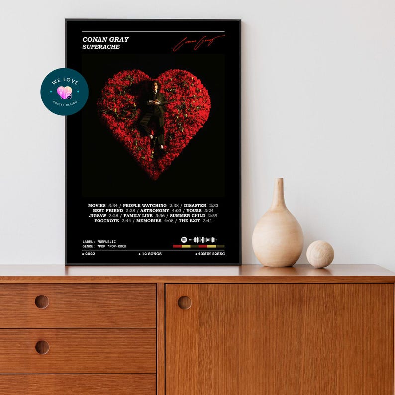 Conan Gray - Superache Album Poster / Conan Gray Poster / Album Cover ...