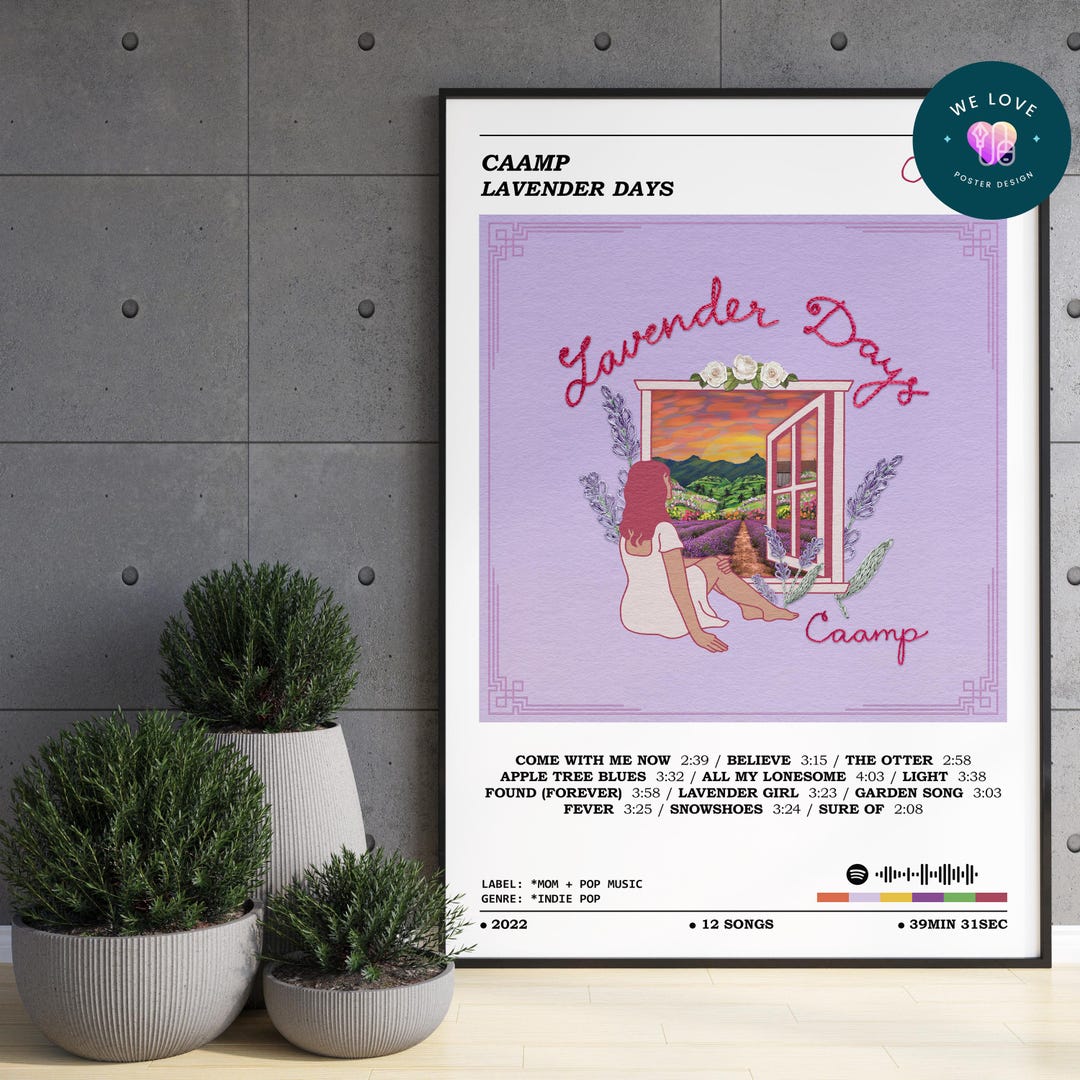 Caamp - Lavender Days Album Poster / Caamp Poster / Album Cover Poster ...