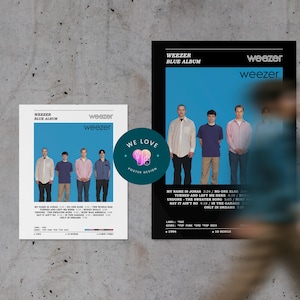 Weezer - Blue Album Poster / Weezer Poster / Album Cover Poster / Album ...