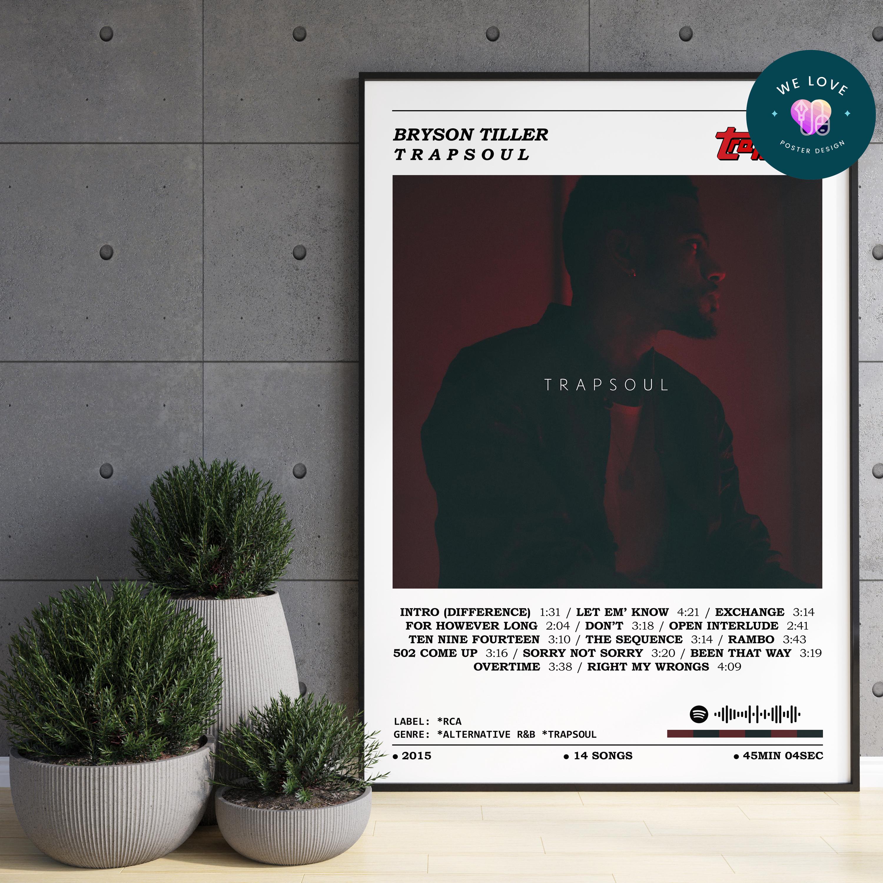Bryson Tiller - Trapsoul Album Poster / Bryson Tiller Poster / Album ...