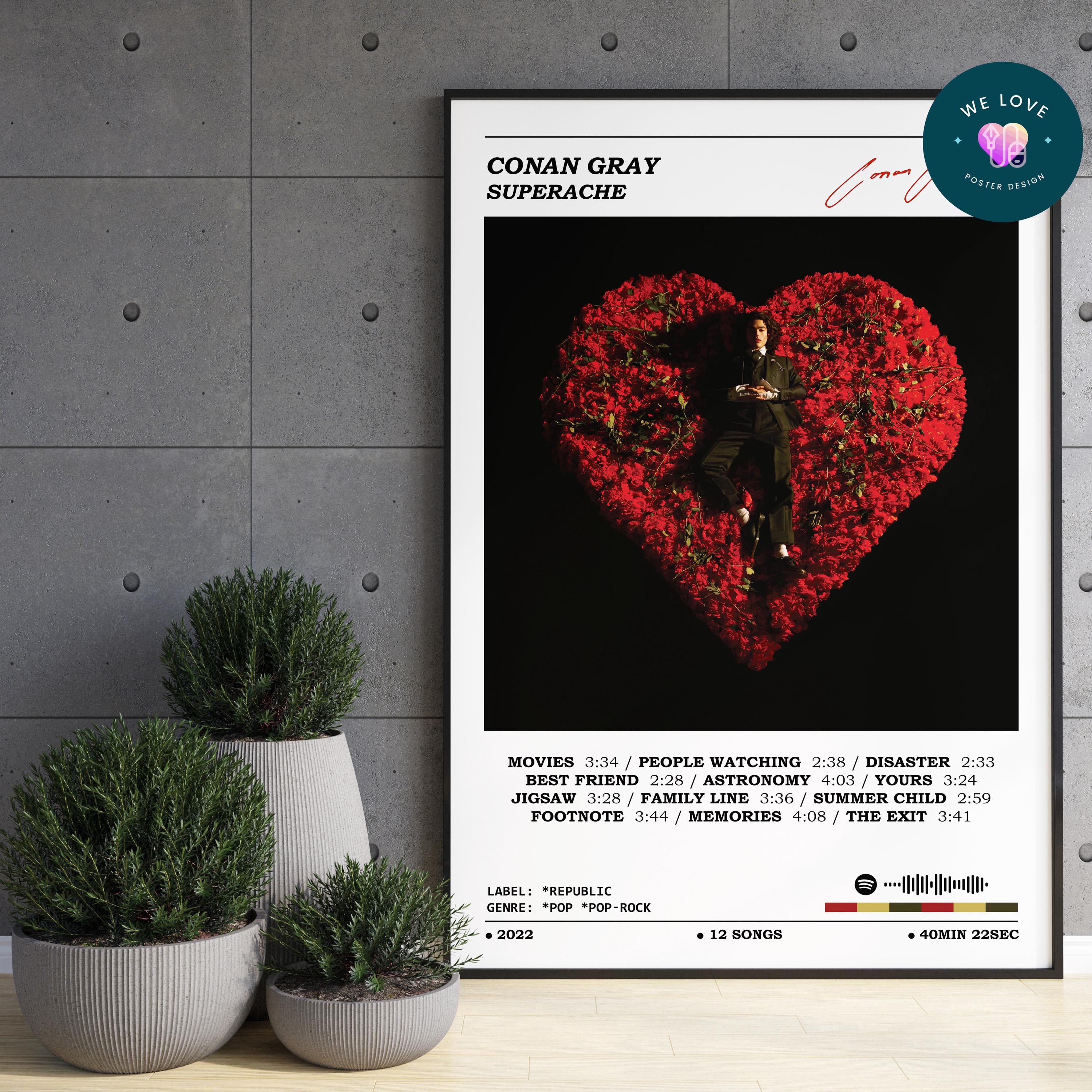Conan Gray - Superache Album Poster / Conan Gray Poster / Album Cover ...