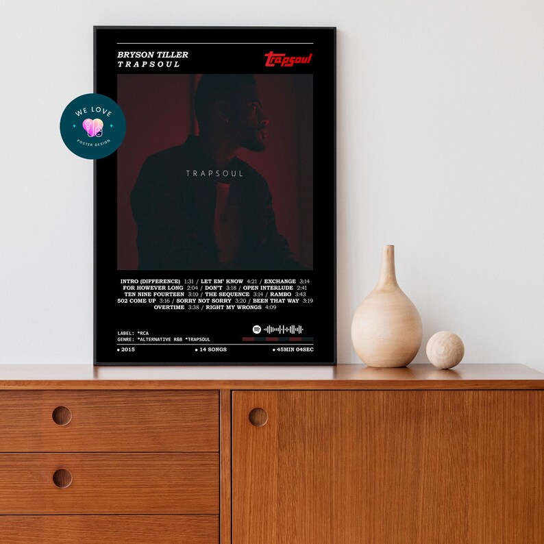 Bryson Tiller - Trapsoul Album Poster / Bryson Tiller Poster / Album ...
