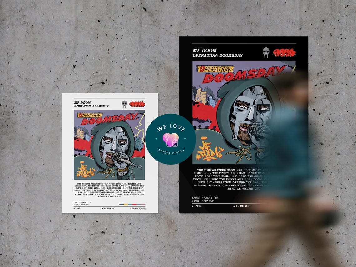 MF Doom - Operation: Doomsday Album Poster / MF Doom Poster / Album ...