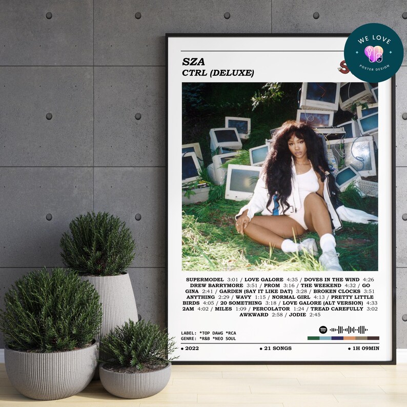 SZA - Ctrl (deluxe) Album Poster / SZA Poster / Album Cover Poster ...