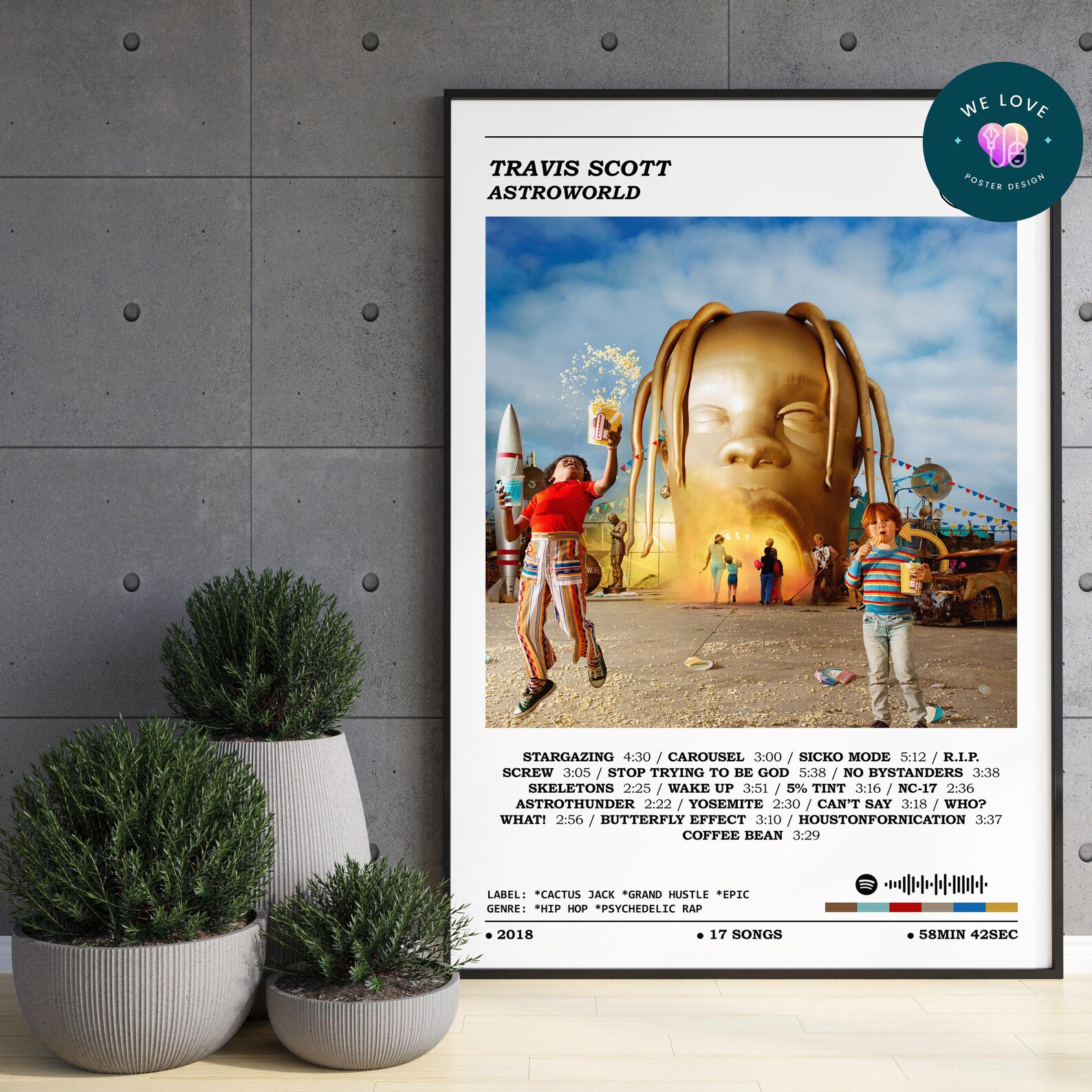 Travis Scott - Astroworld Album Poster / Travis Scott Poster / Album ...