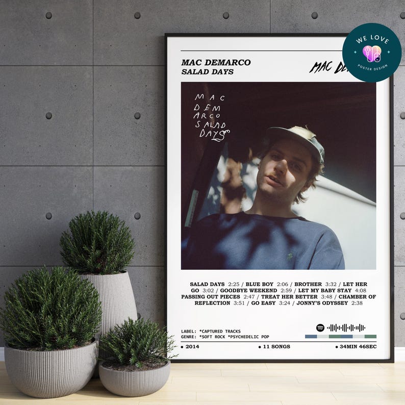 Mac Demarco - Salad Days Album Poster / Mac Demarco Poster / Album ...