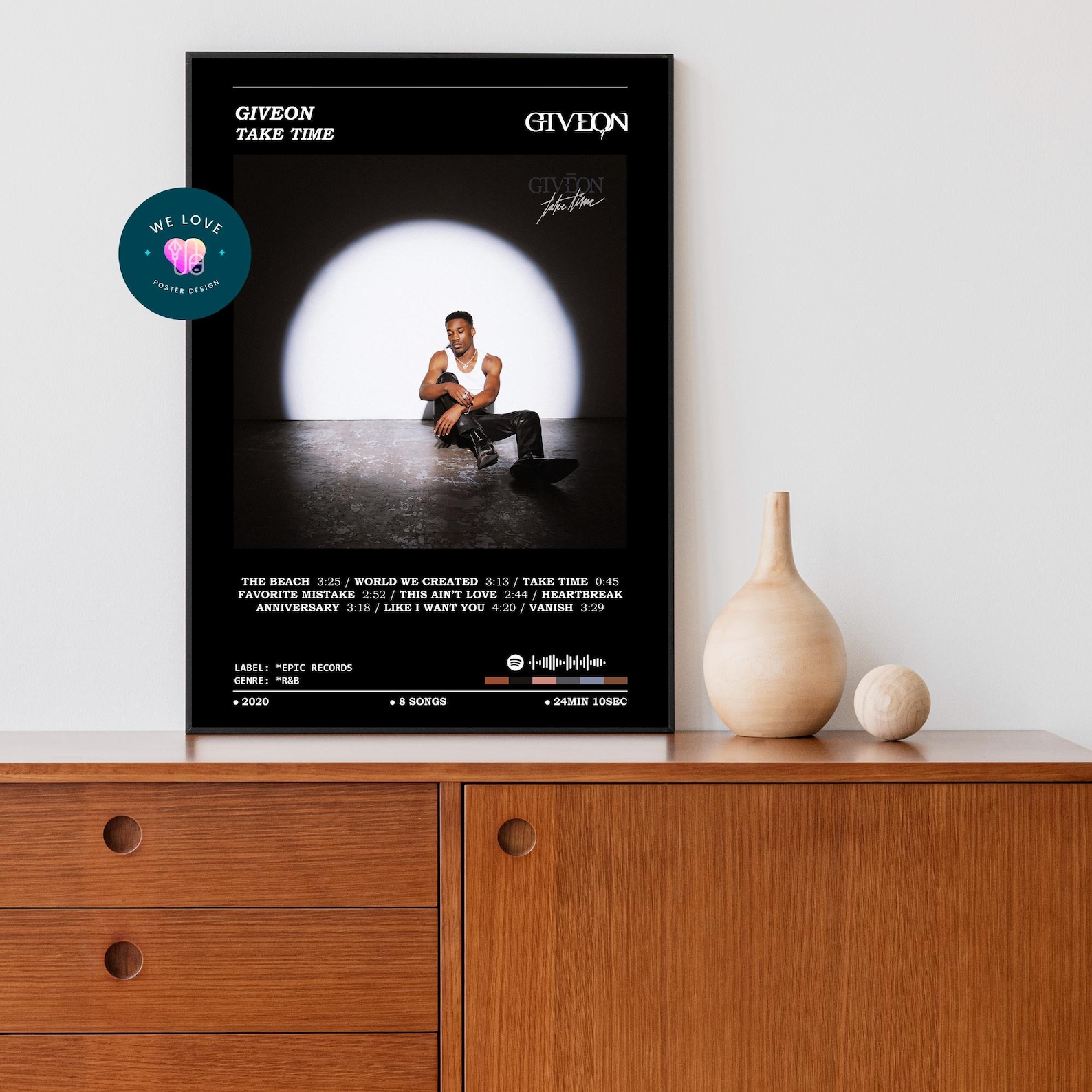 Giveon - Take Time Album Poster / Giveon Poster / Album Cover Poster ...