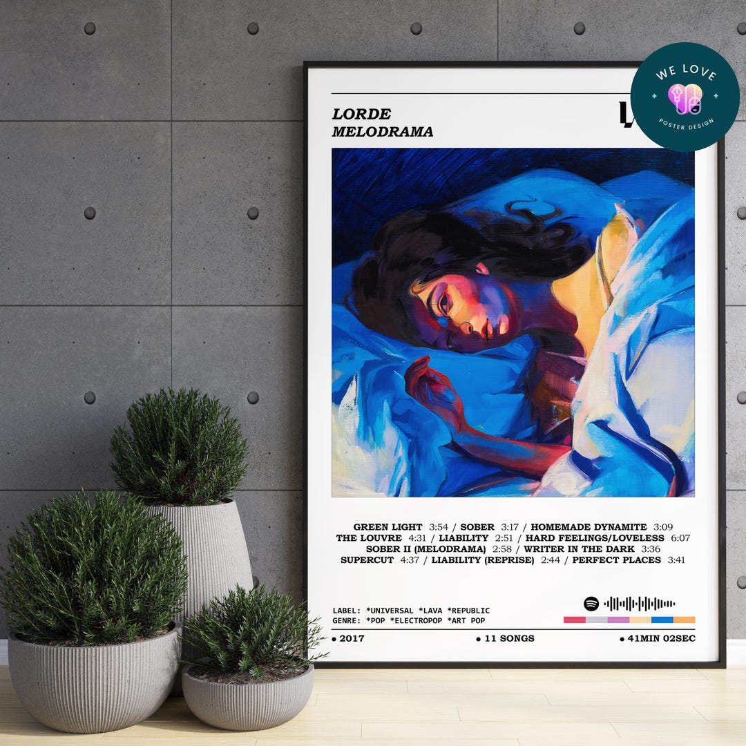 Lorde - Melodrama Album Poster / Lorde Poster / Album Cover Poster ...