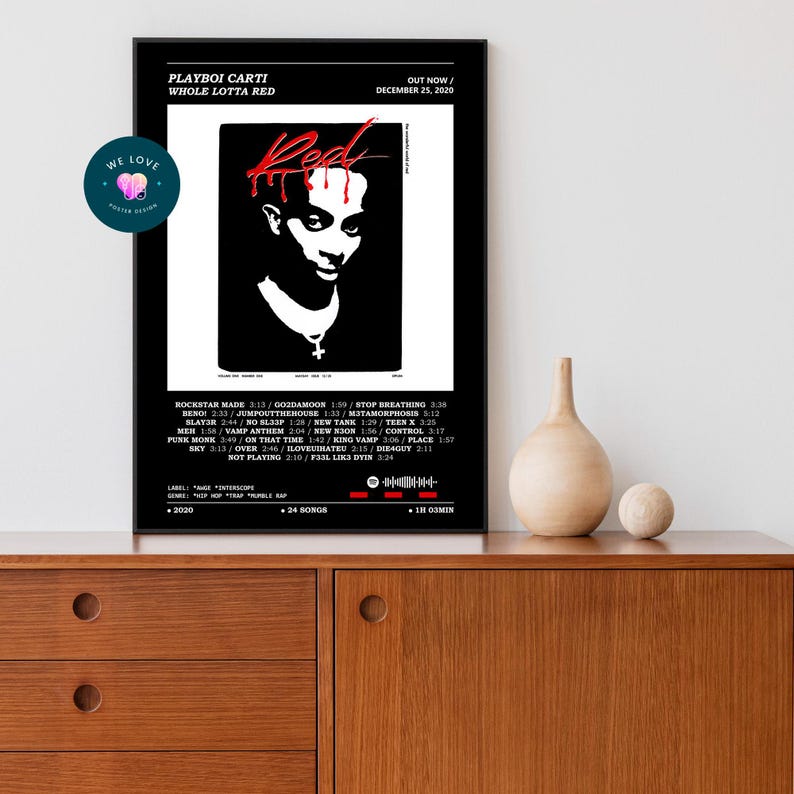 Playboi Carti - Whole Lotta Red Poster / Playboi Carti Poster / Album ...