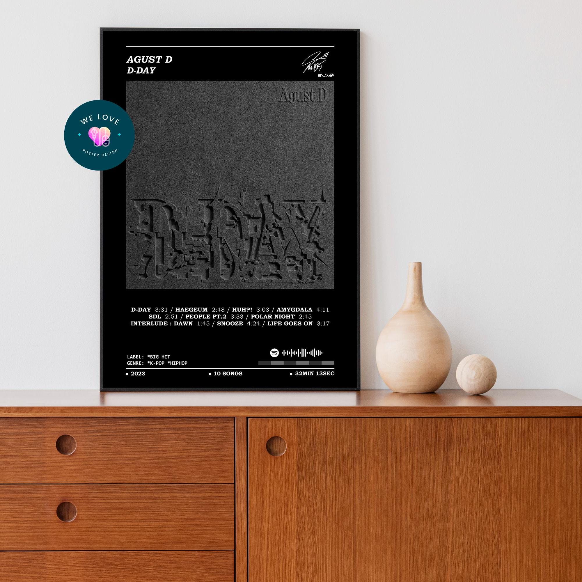 Agust D - D-day Album Poster / Agust D Poster / Album Cover Poster ...