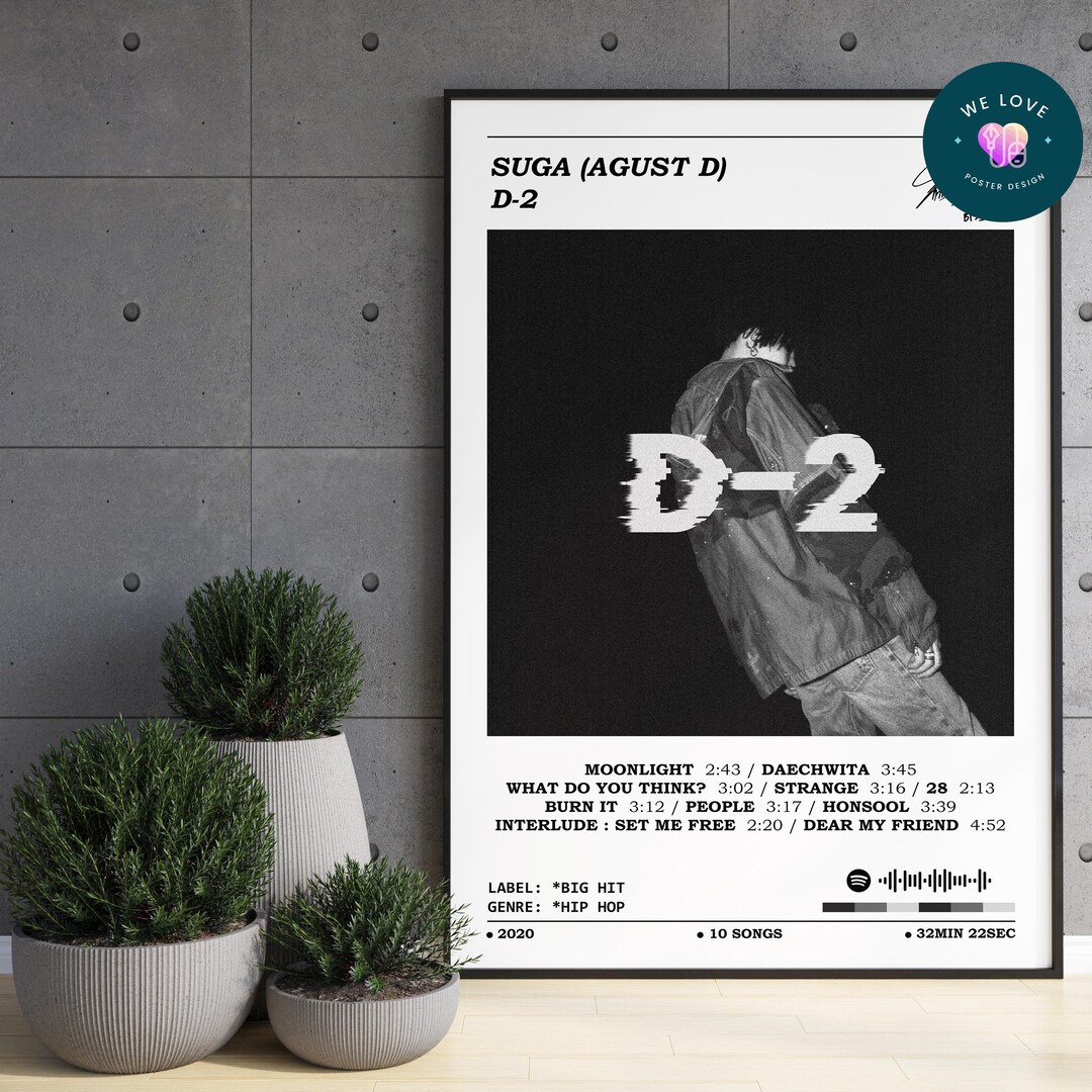 Suga (agust D) - D-2 Album Poster / Suga (agust D) Poster / Album Cover ...