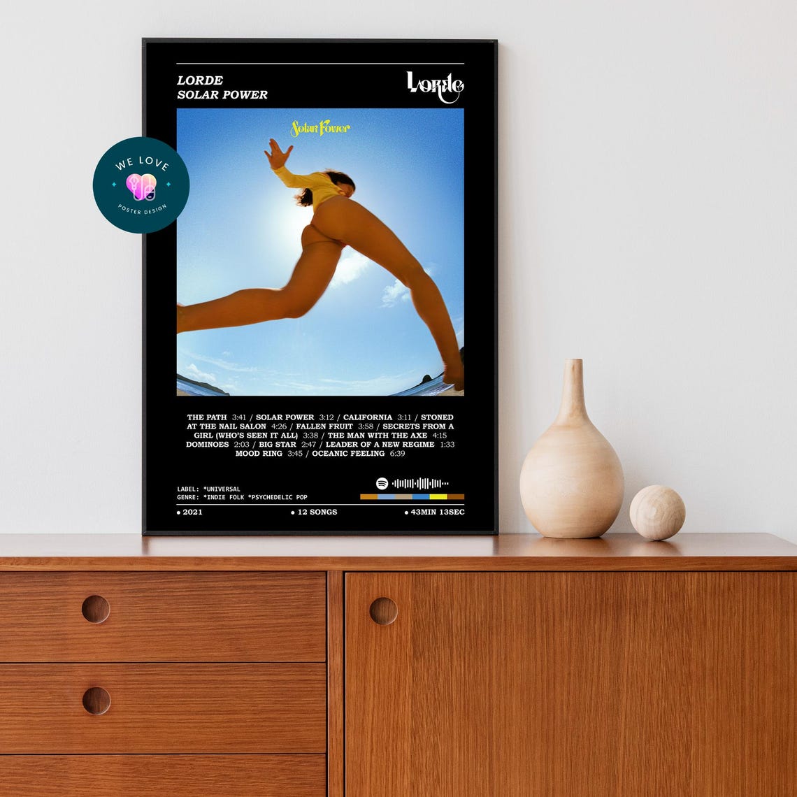 Lorde - Solar Power Album Poster / Lorde Poster / Album Cover Poster ...