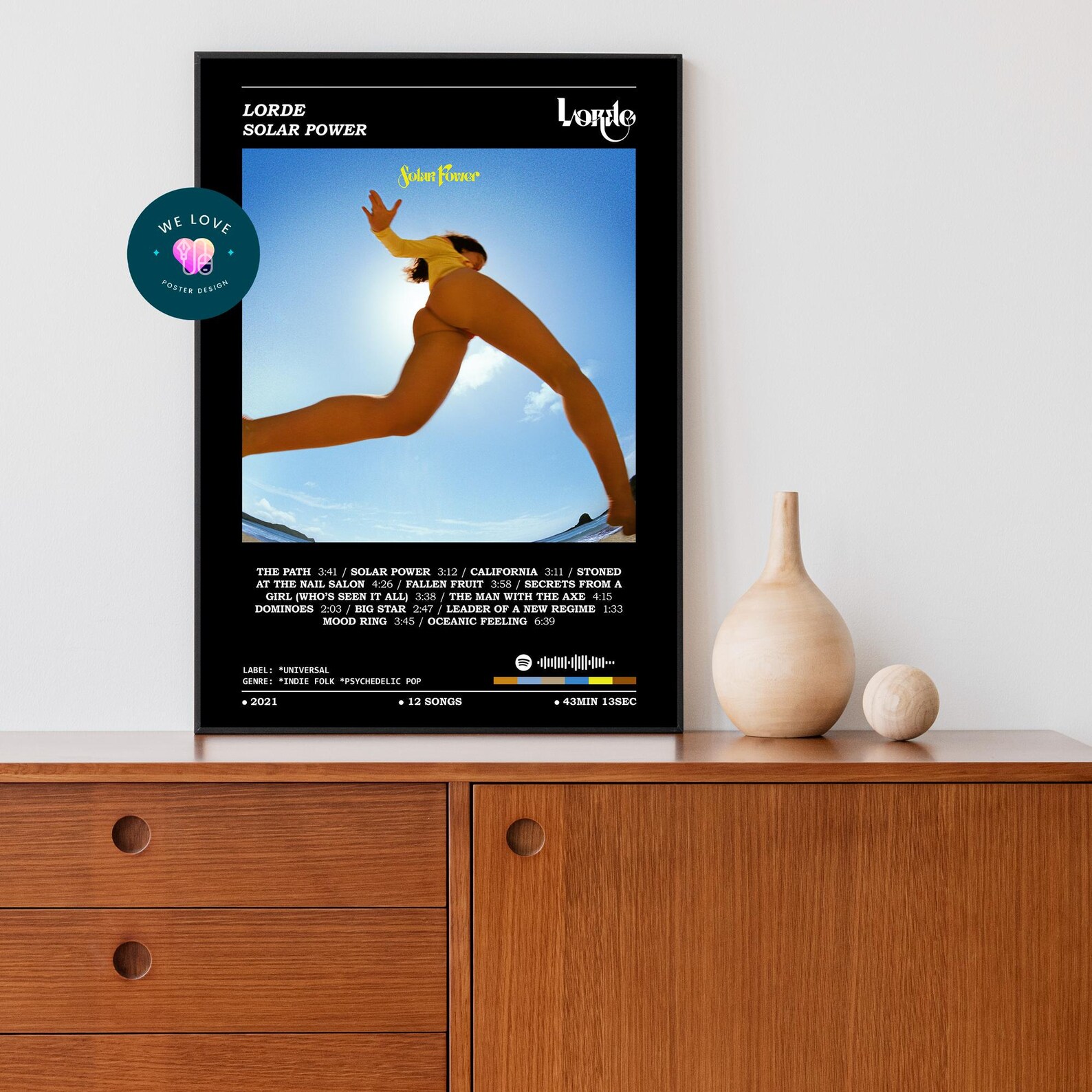 Lorde - Solar Power Album Poster / Lorde Poster / Album Cover Poster ...