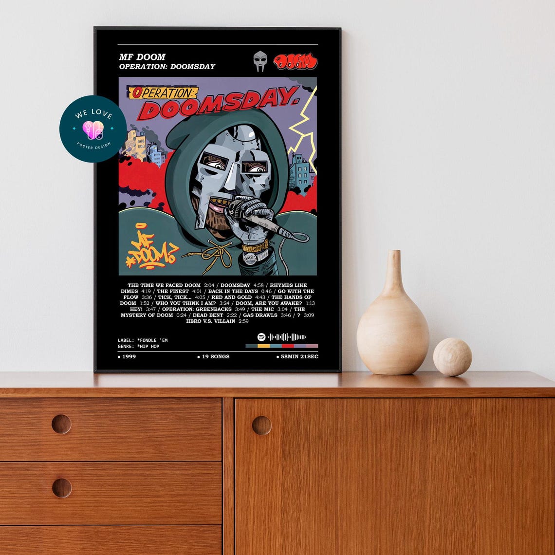 MF Doom - Operation: Doomsday Album Poster / MF Doom Poster / Album ...