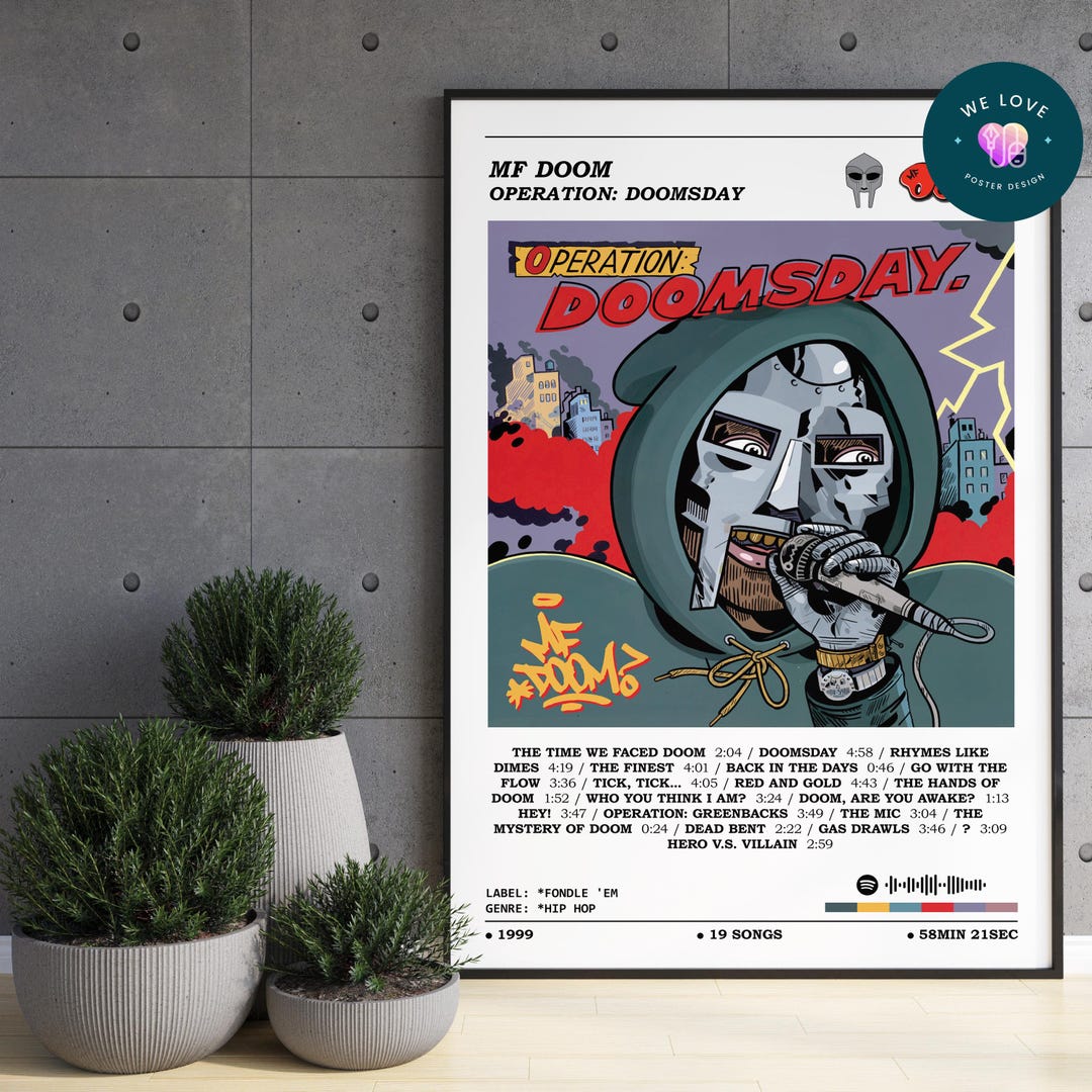 MF Doom - Operation: Doomsday Album Poster / MF Doom Poster / Album ...