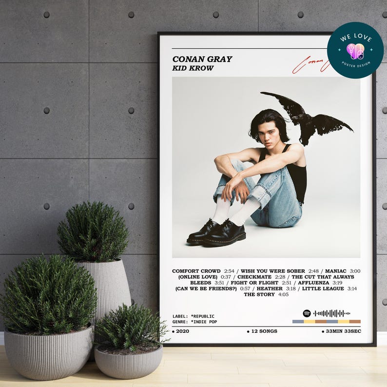 Conan Gray - Kid Krow Album Poster / Conan Gray Poster / Album Cover ...