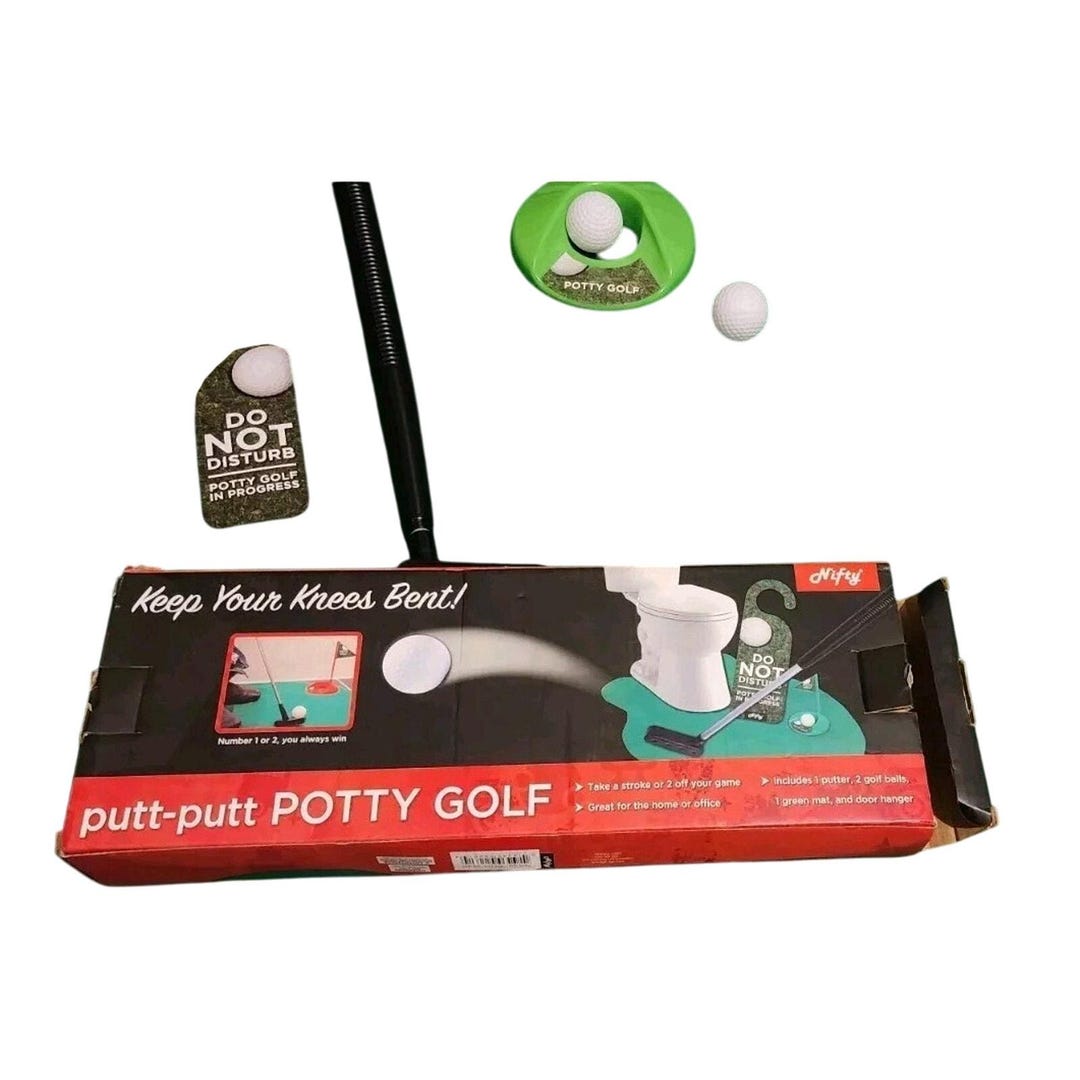 Potty Golf Game- Practice Mini Golf While Using Toilet - Gag Gift ...