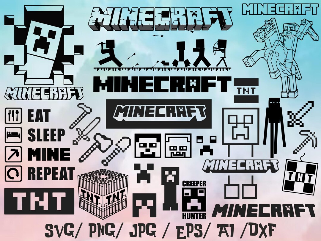 Mncrft Bundle SVG, Game Sword Svg, Eps, Png, Dxf for Cricut, Silhouette ...