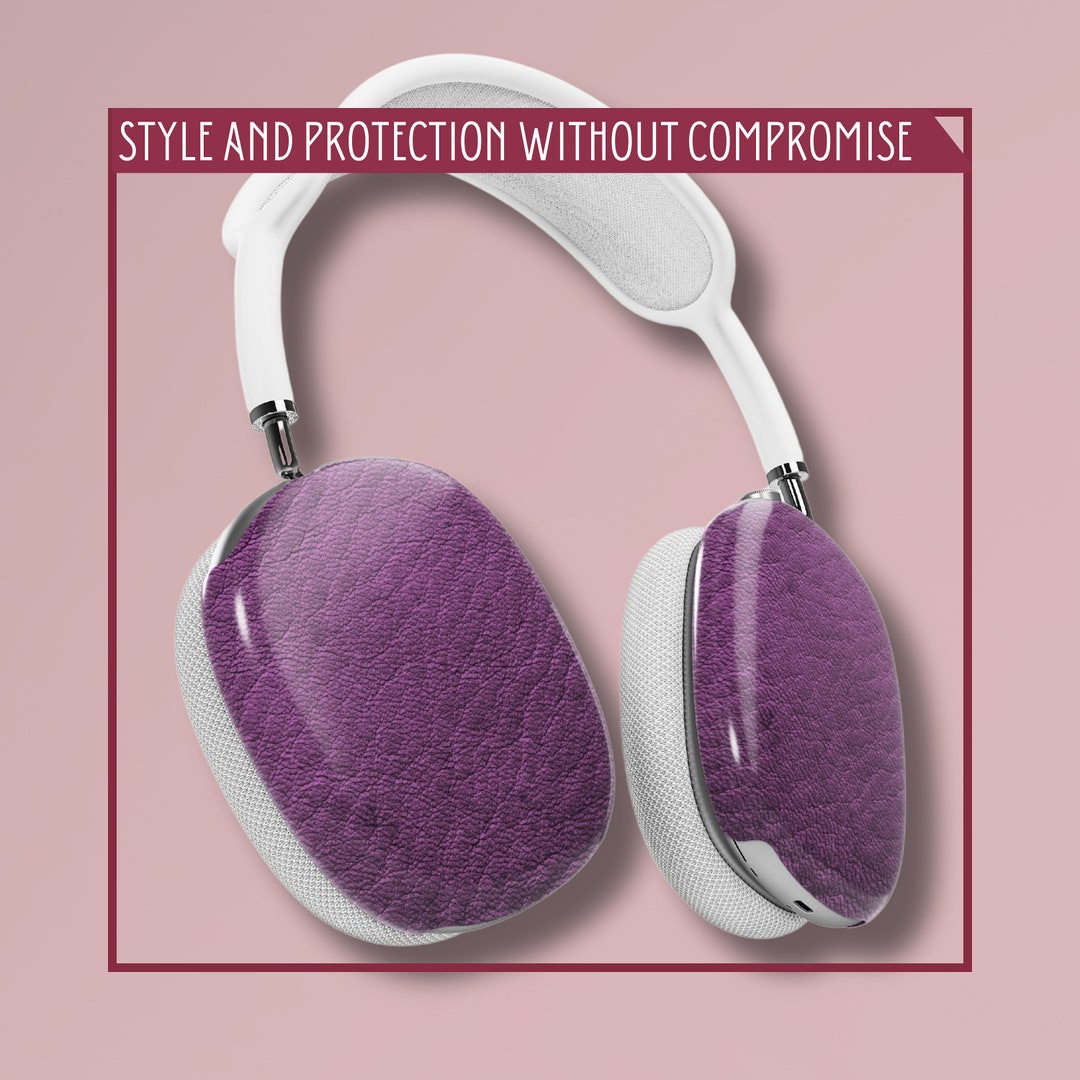 Purple Metallic Faux Leather PRINT, Airpods Max Case, Snap on Air Pods ...