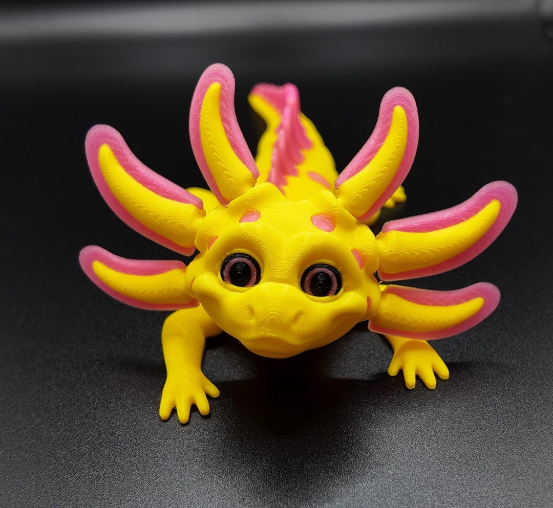 Banana Split Axolotl Articulating Fidget Toy Collectible - Etsy