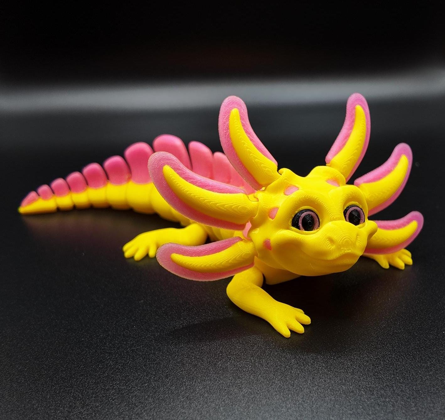 Banana Split Axolotl Articulating Fidget Toy Collectible - Etsy