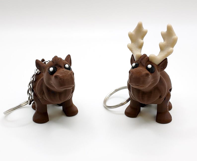 Kawaii Moose - Articulating Fidget Desk Buddy - With Keychain - Etsy