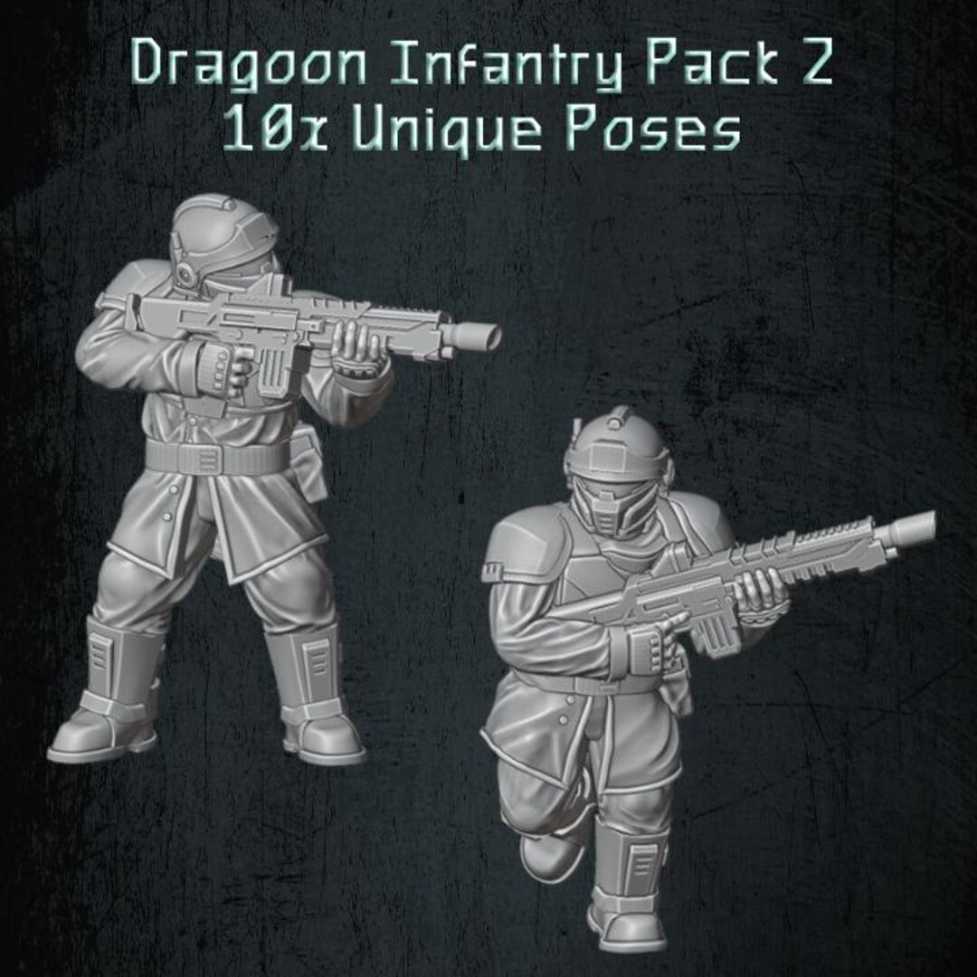 Dragoon Infantry / Soldier Pack 2 (10 Models) - 28mm Scale ...