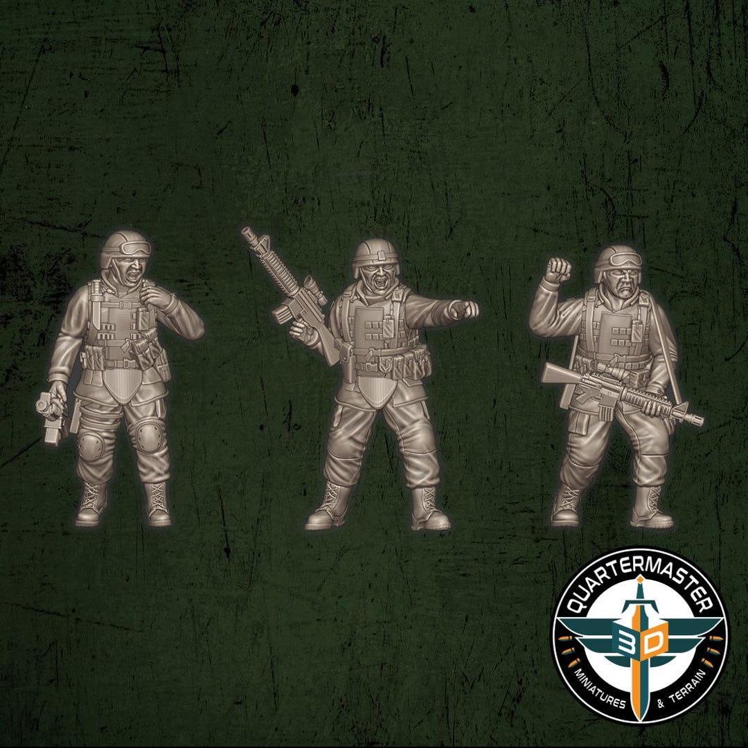 Modern Infantry / Marine Officers (5 Models) - 28mm Scale ...