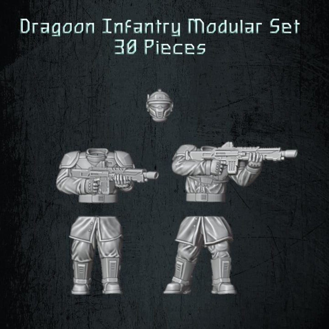 Dragoon Infantry / Soldier Modular Pack (10 Models)- 28mm Scale ...