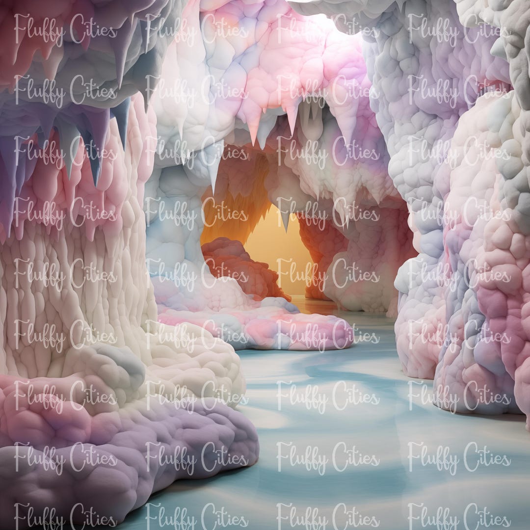 Fluffy Marble Caves Art Print – Surreal Nature-inspired Wall Art for ...