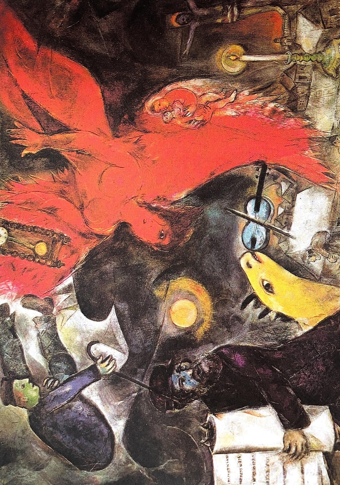 The Fall of the ANGEL, CHAGALL, Steined Wall Décor, Glass Wall Art ...