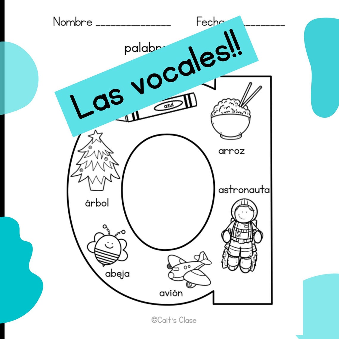 Vocales A, E, I, O, Y U pre-k, Kindergarten, First Grade Estrellita ...