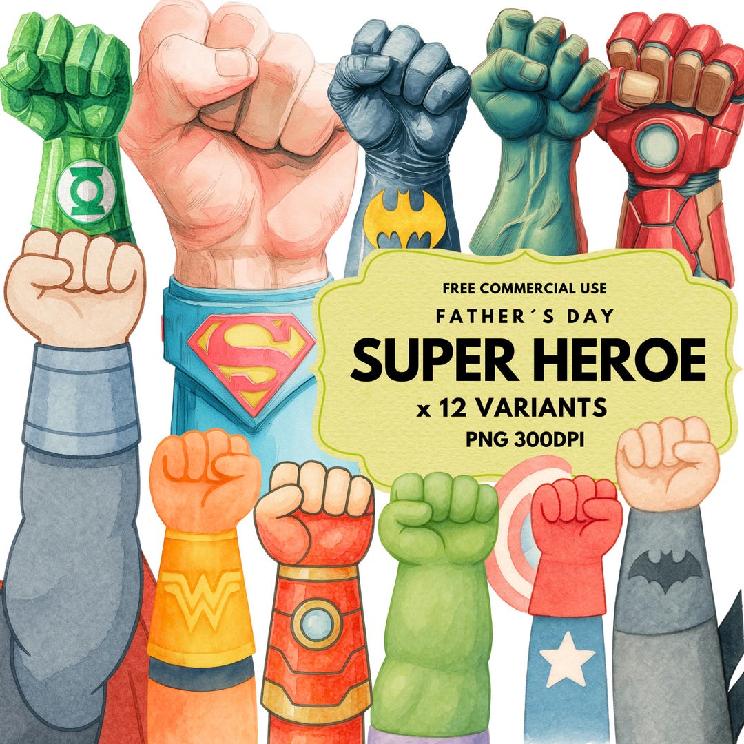 Superhero Clipart. PNG. Fathers Day Super Hero Bundle. Superhero ...