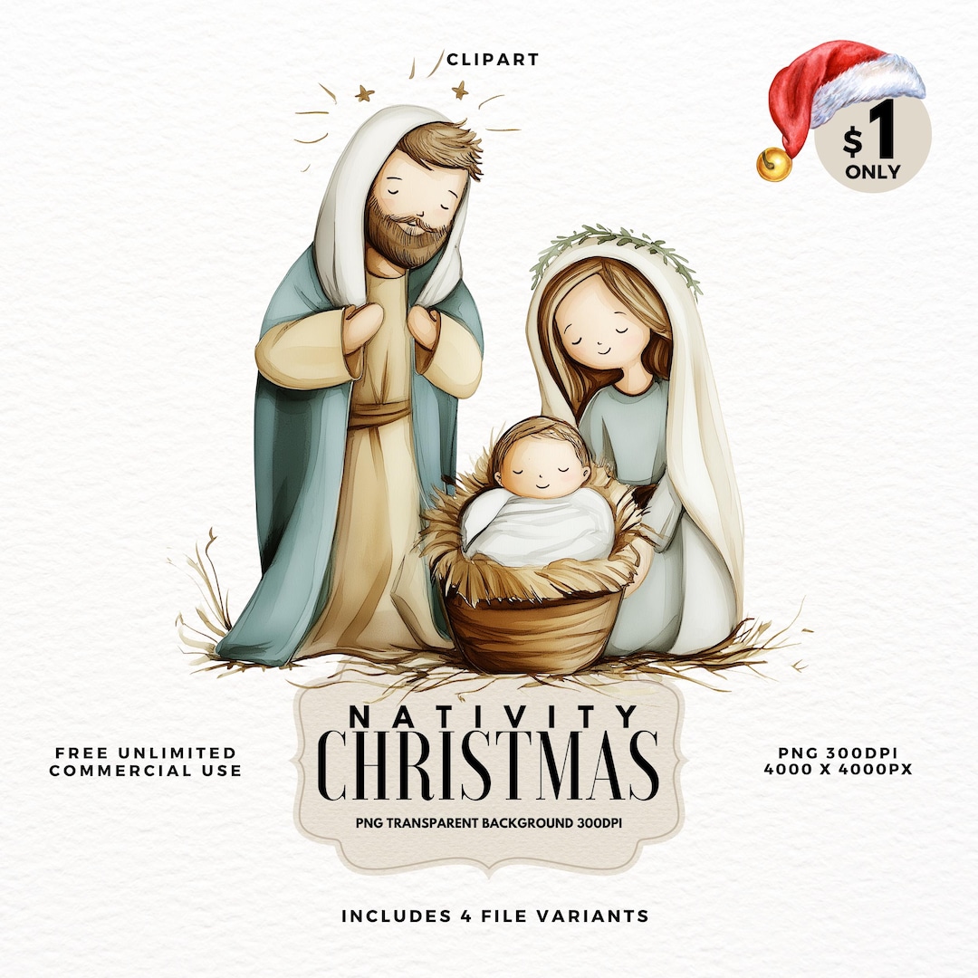 Christmas Clipart. Christmas Nativity. Christmas Illustrations ...