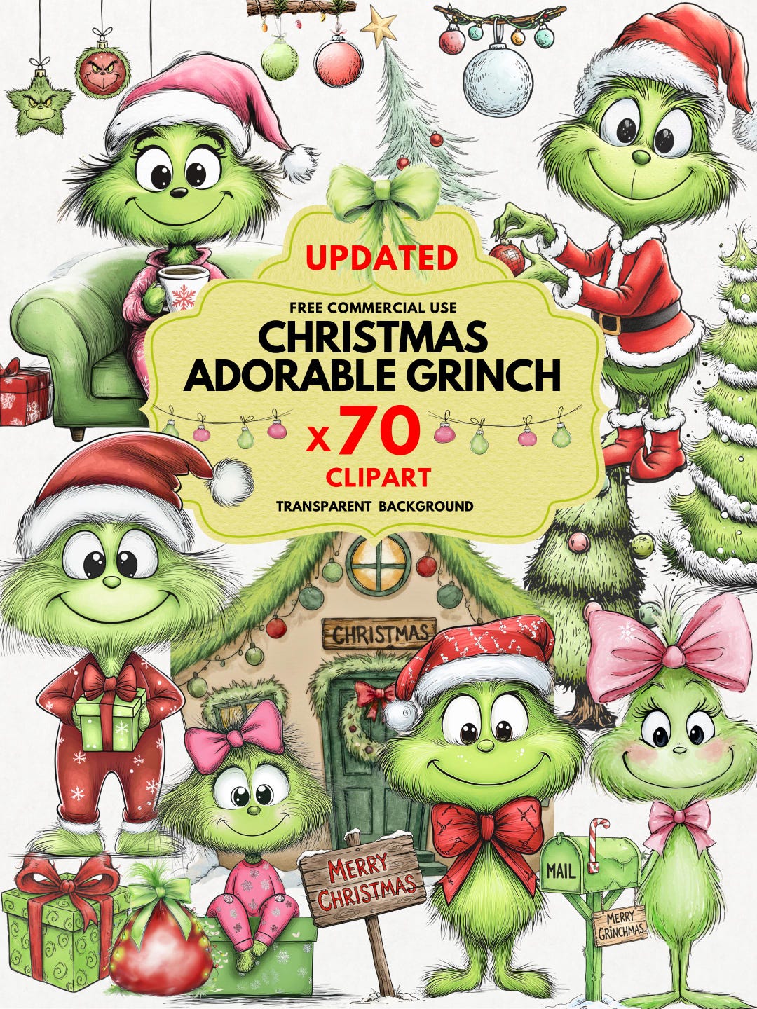 The Grinch Christmas Clipart . Grinchmas. Christmas Illustrations ...